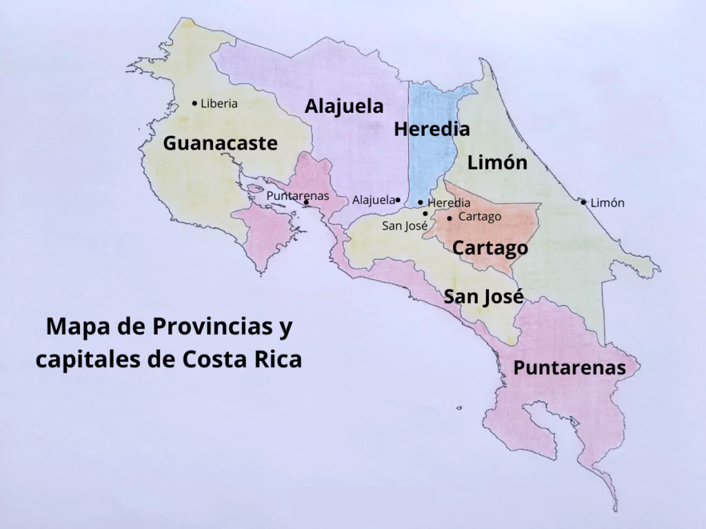 Las 7 Provincias y Capitales de Costa Rica