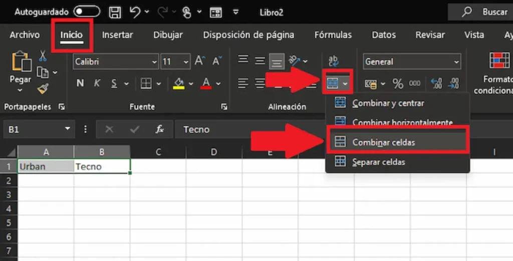 Cómo unir y separar celdas en Excel